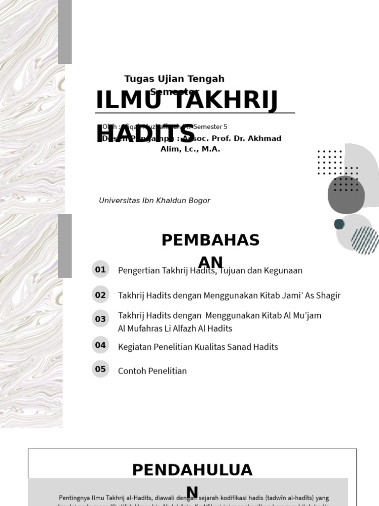 Ilmu Takhrij Hadits: Pengertian dan Metode | PDF