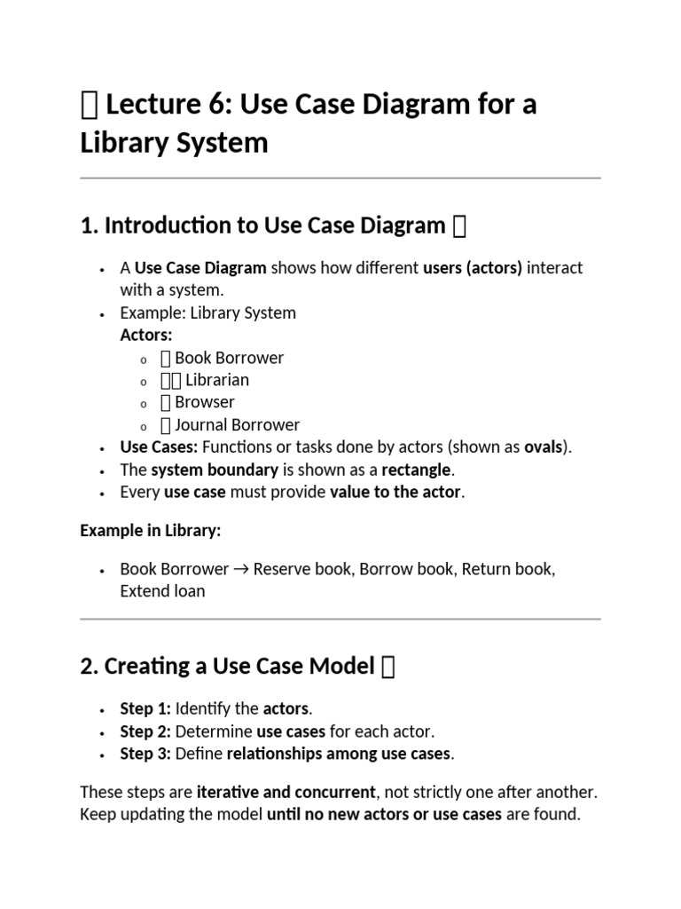 ? Lecture 6 | PDF | Use Case | System