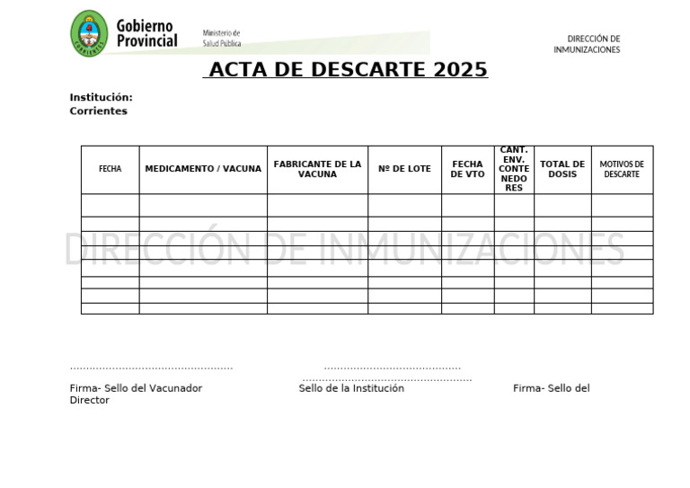 Acta Descarte 2025 | PDF