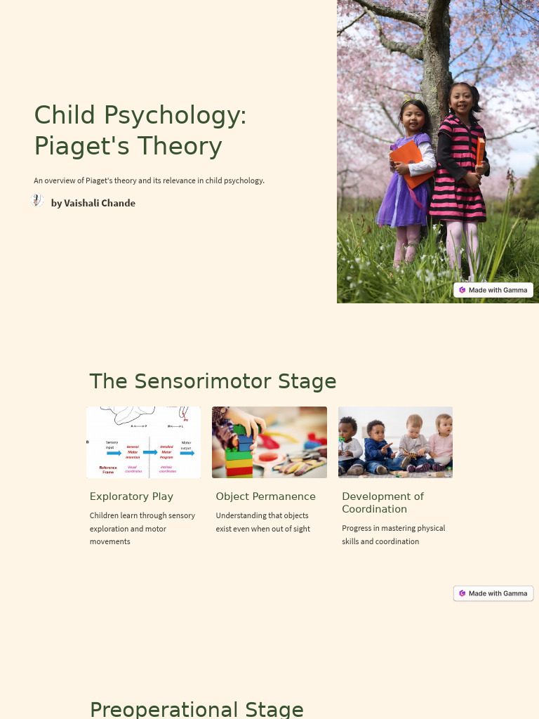 Piaget's Stages of Child Development | PDF | Thought | Behavioural Sciences