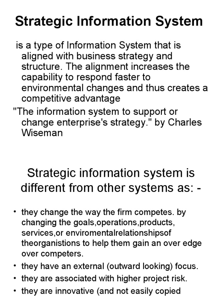 Strategic Information System | PDF