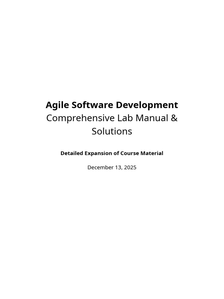 Agile Lab Manual (4th edition) | PDF | Software Industry | Technology Development