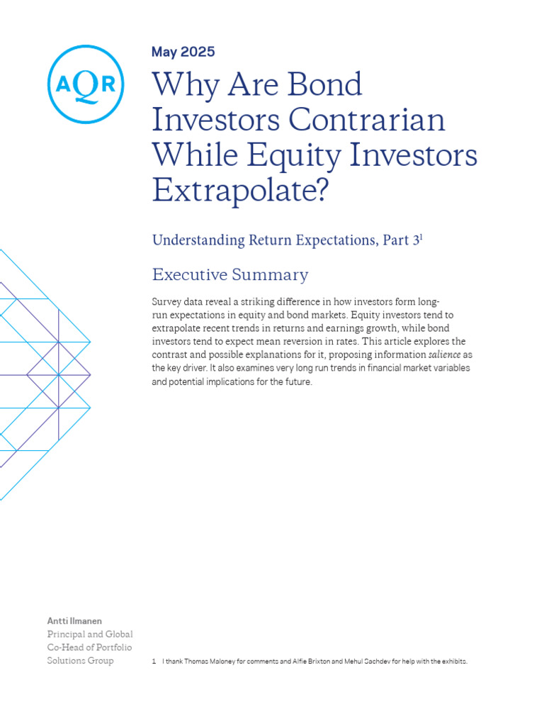 Why Are Bond Investors Contrarian While Equity Investors Extrapolate ...