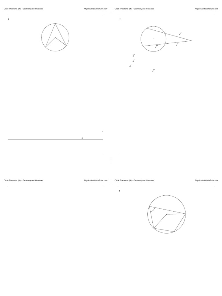 Circle Theorems Geometry Questions | PDF | Circle | Area