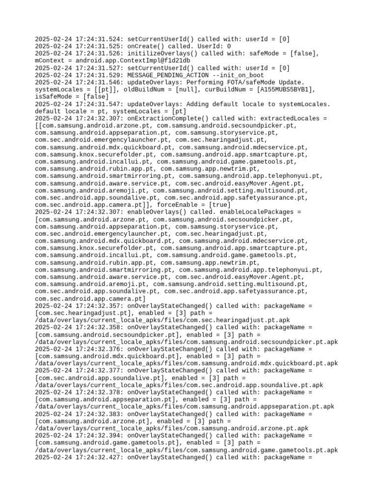 Samsung Locale Overlay Updates Log | PDF | Android (Robot) | Robotics