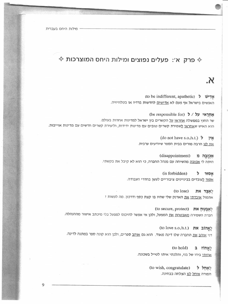 Hebrew Common Verbs | PDF