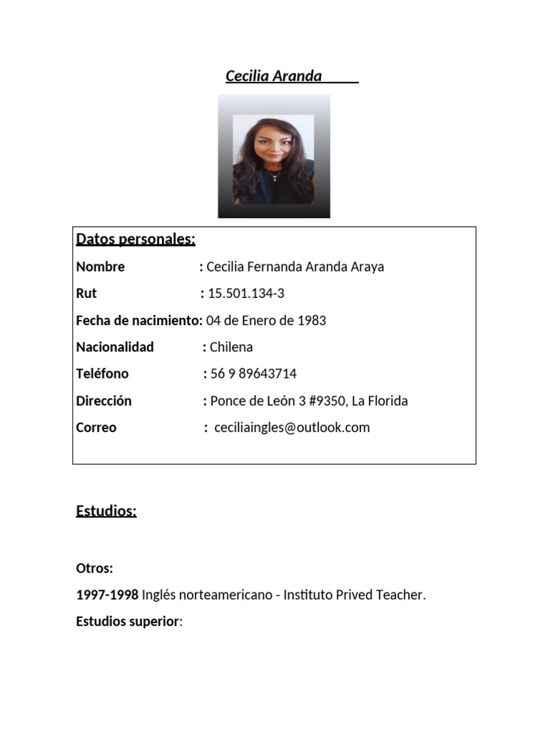CV Cecilia Aranda 2024 Actualizado | PDF