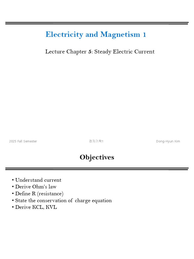 Electricity and Magnetism: Steady Current | PDF | Electric Current ...