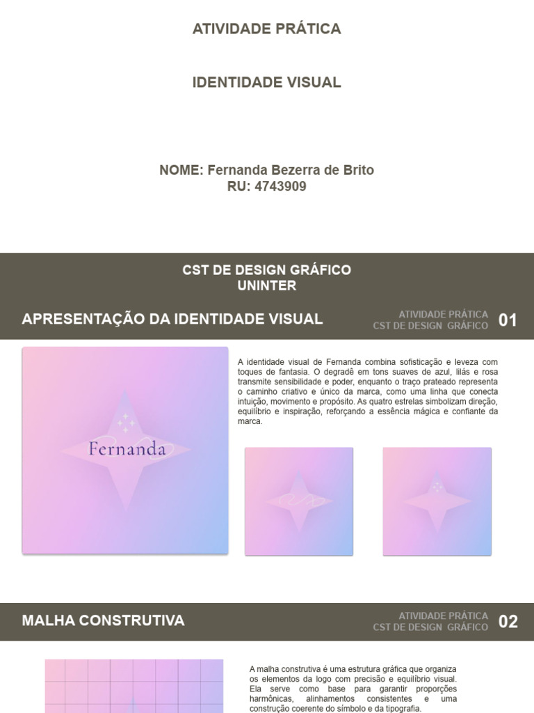 Identidade Visual de Fernanda Bezerra | PDF | Tipografia | Visão