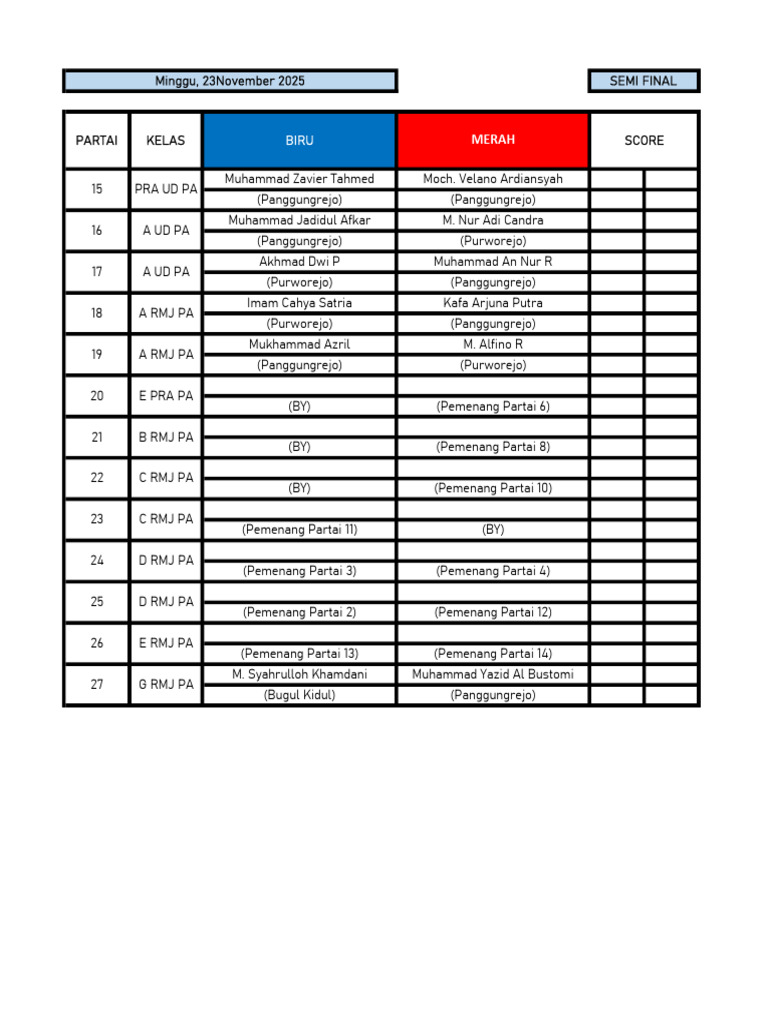 Jadwal Semi | PDF