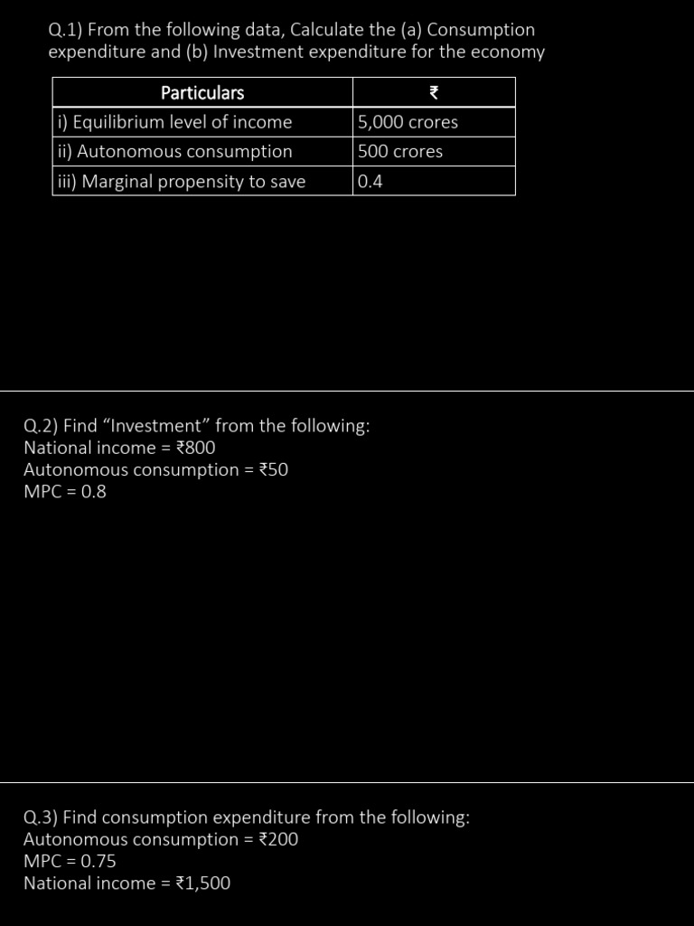 AD & as Numerical_-1 | PDF | Consumption (Economics) | Fiscal Multiplier