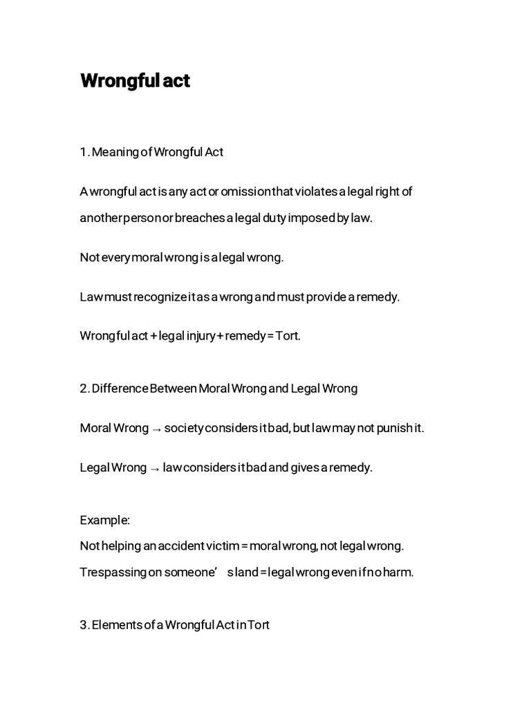 Wrongful Act | PDF | Negligence | Legal Remedy
