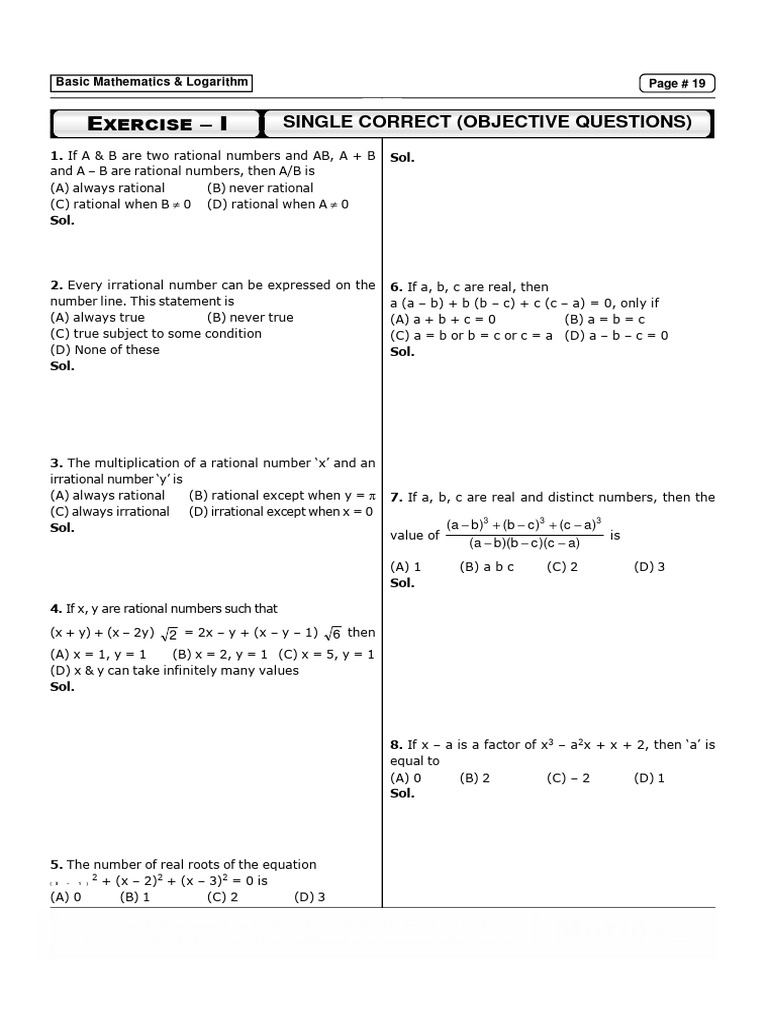 Basic Maths DPP | PDF | Logarithm | Numbers