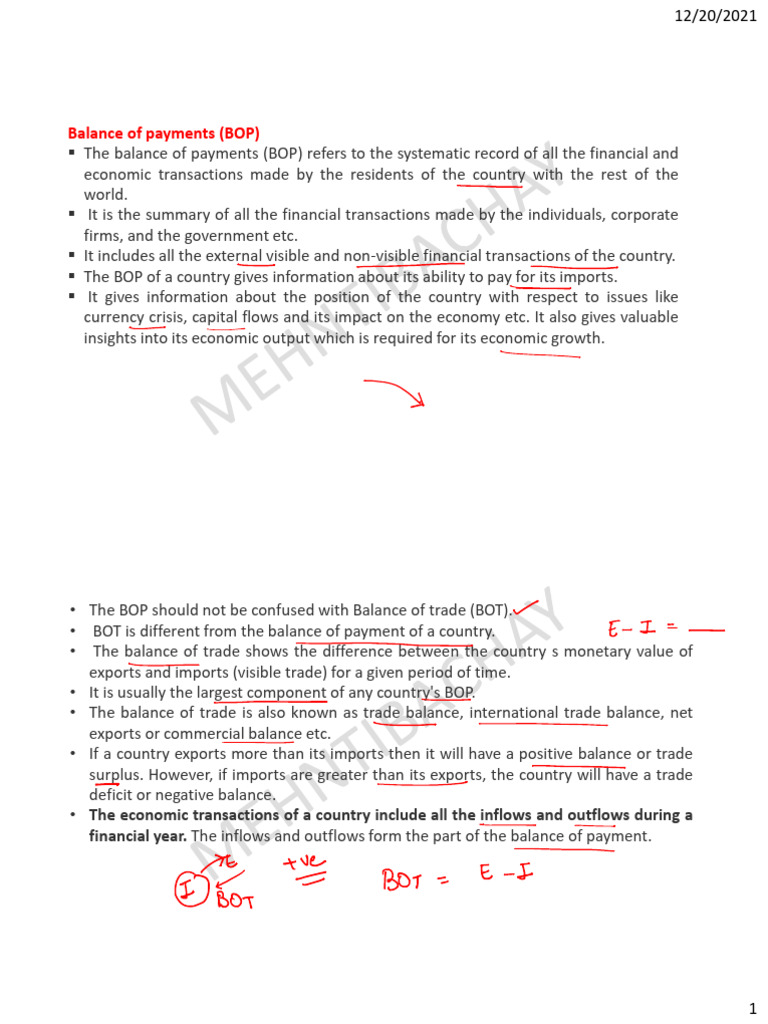 Day 46 Lecture 1 Economics Part 6 | PDF | Balance Of Payments | Capital ...