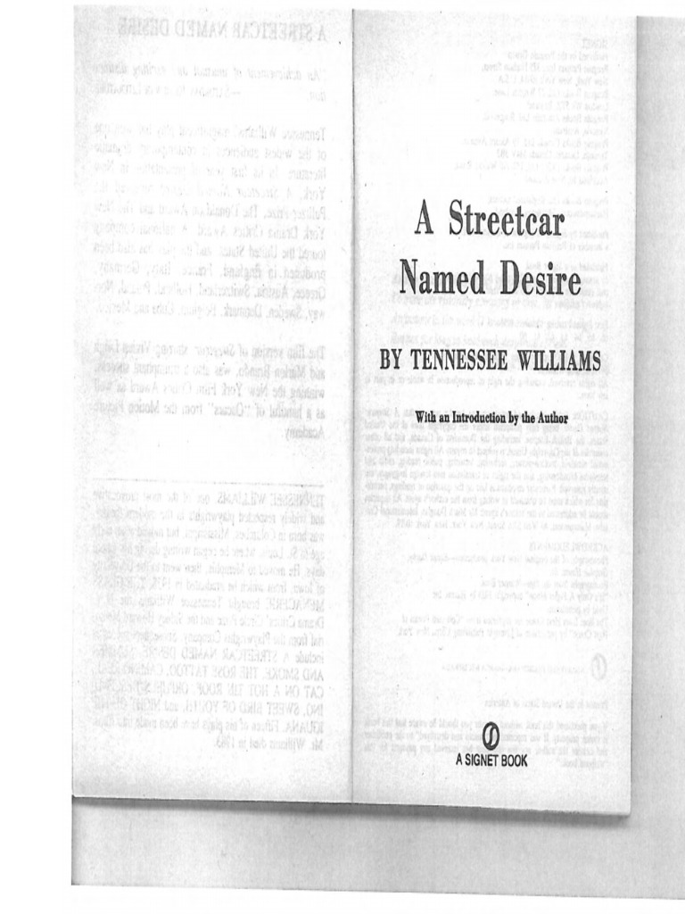 A Streetcar Named Desire - Tennessee Williams | PDF