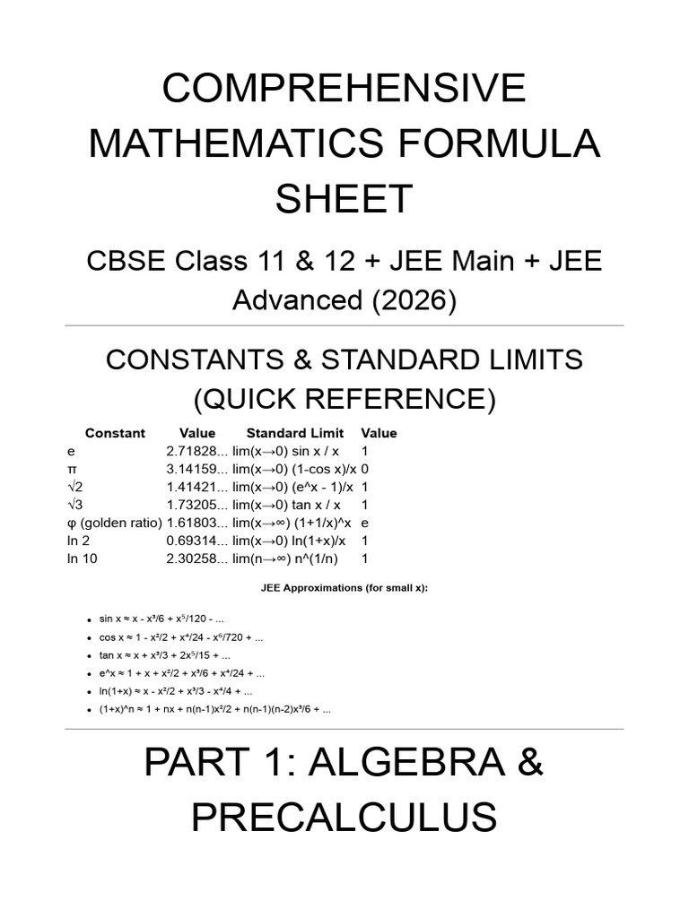 Mathematics Formula | PDF | Function (Mathematics) | Variance