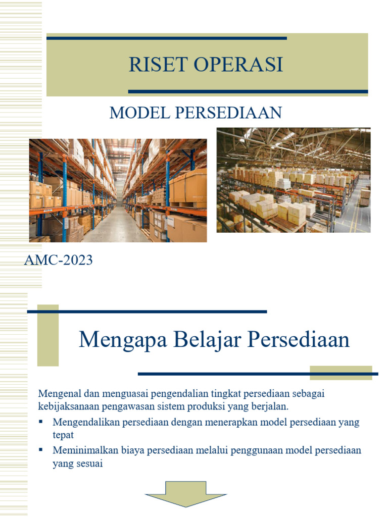 Model Persediaan untuk Minimalkan Biaya | PDF