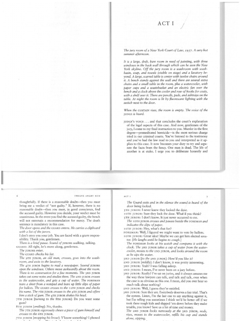 12 Angry Jurors Script | PDF