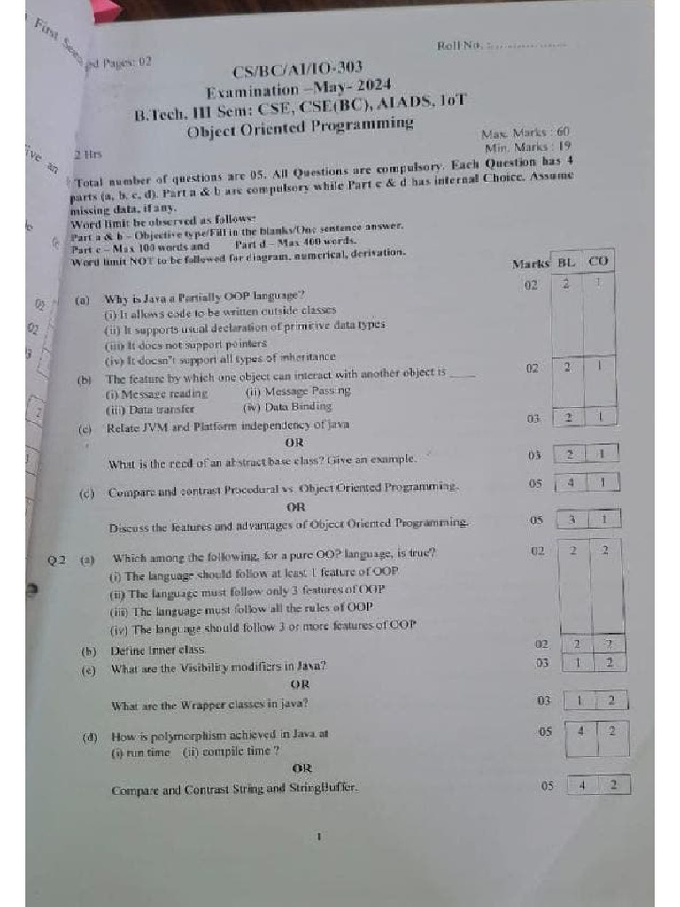 Java Pyq Paper | PDF