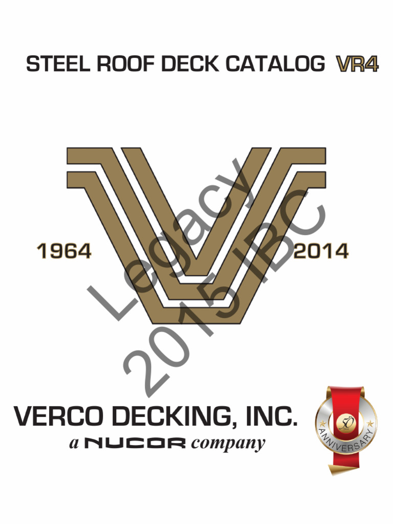 Verco Roof Deck Catalog | PDF | Bending | Strength Of Materials