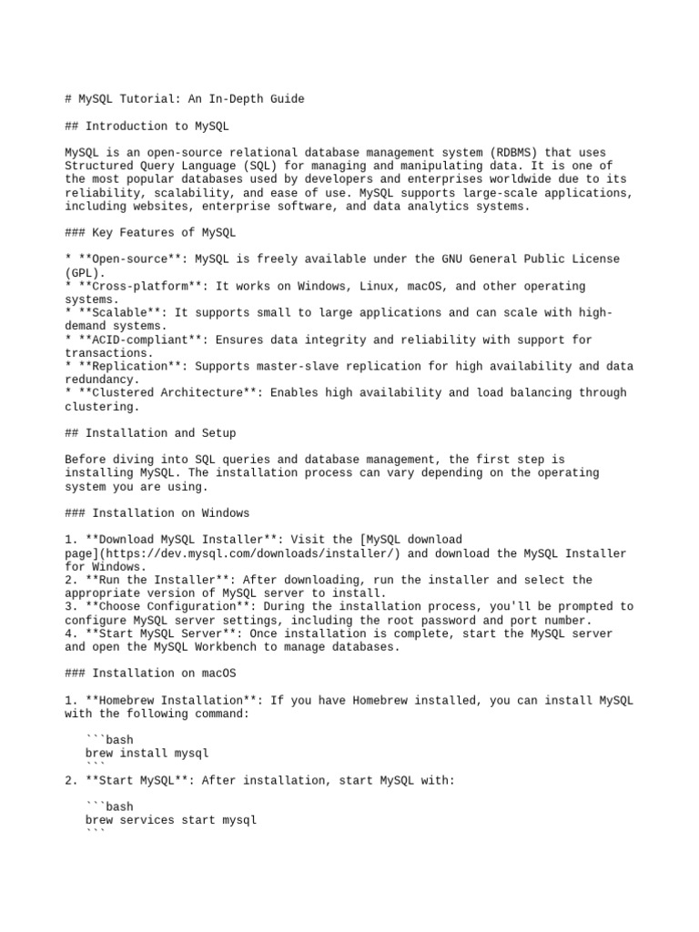 ]Mysql Tutorial | PDF | My Sql | Database Index