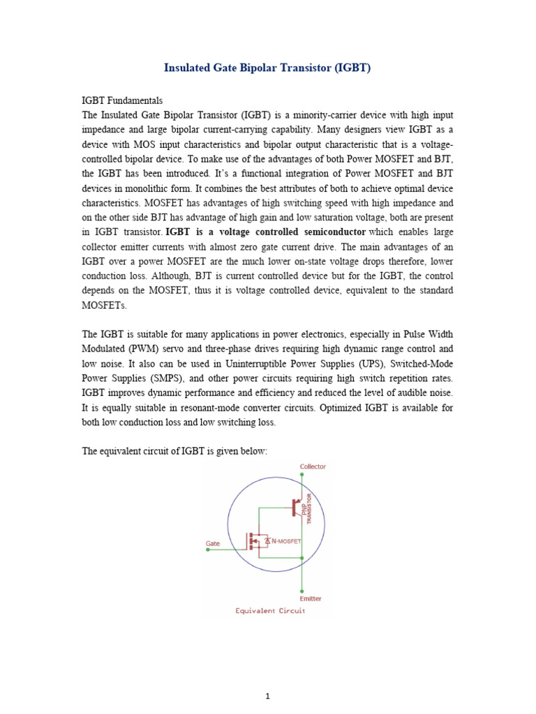 IGBT | PDF | Bipolar Junction Transistor | Field Effect Transistor