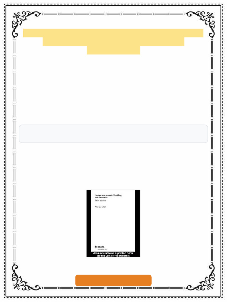 Underwater acoustic modeling and simulation 3rd ed Edition Etter ebook ...