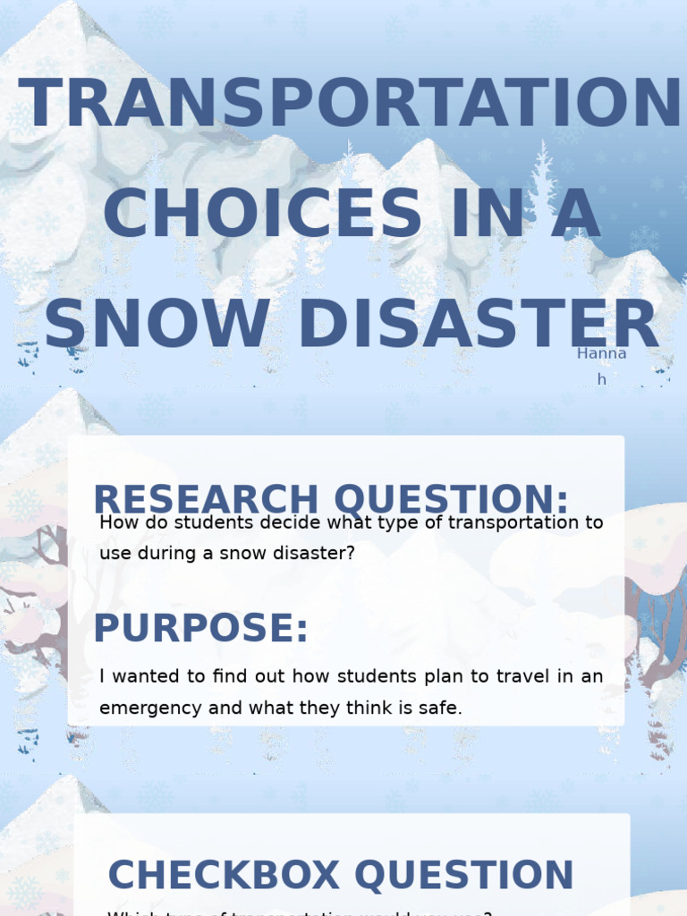 Transportation Choices in a Snow Disaster | PDF