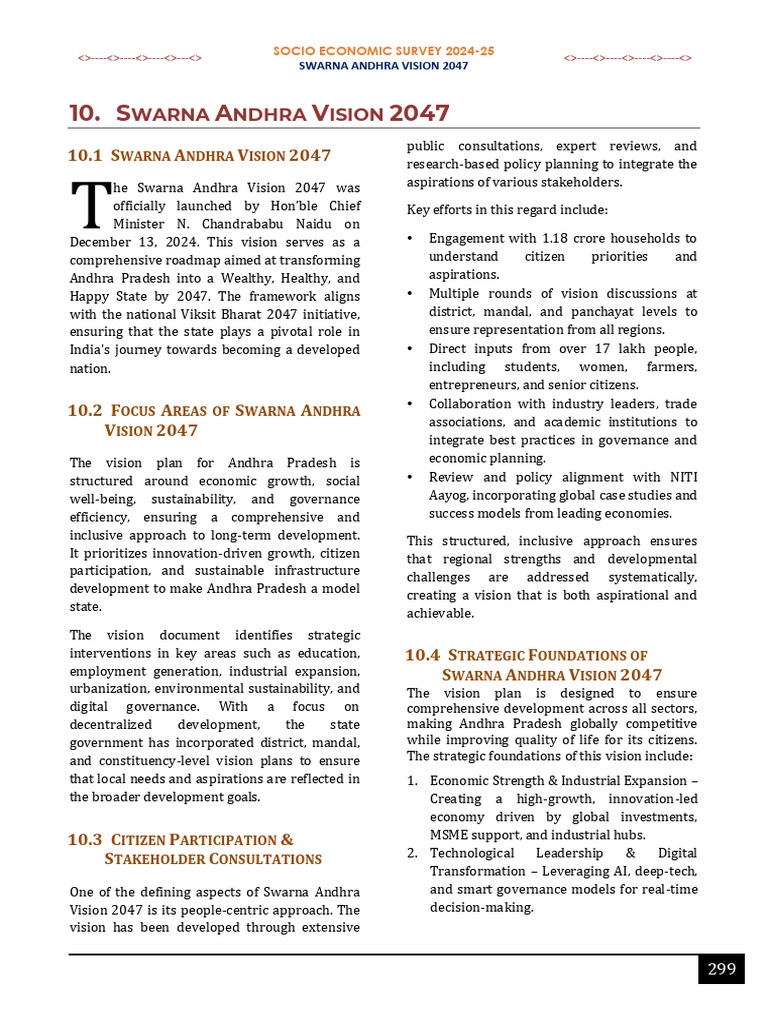 Swarna Andhra Vision 2047 Overview | PDF | Governance | Sustainability