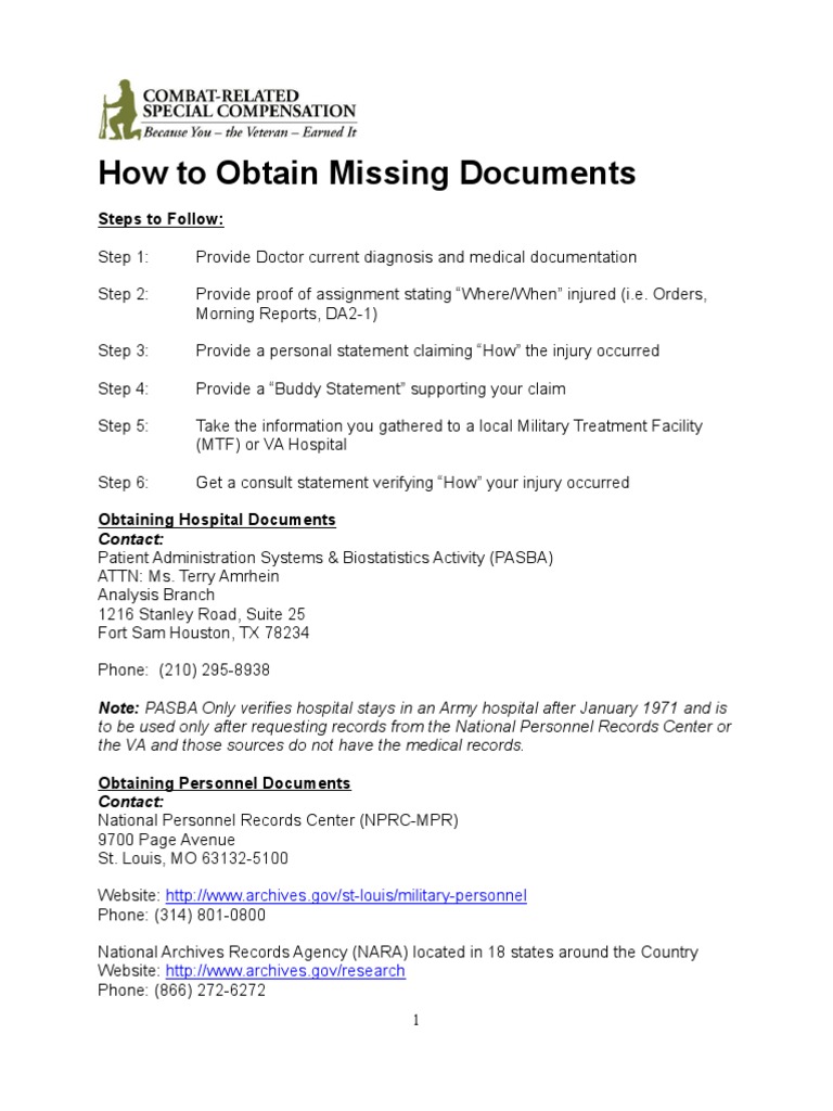 Steps to Obtain Missing Military Documents | PDF | Politics