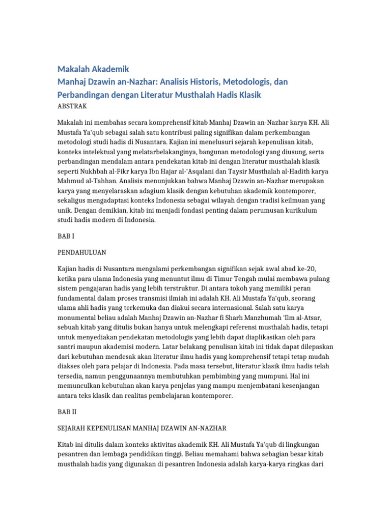 Analisis Metodologi Manhaj Dzawin an-Nazhar | PDF