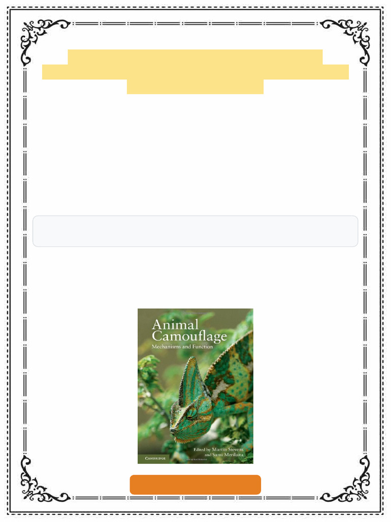 Animal Camouflage Mechanisms and Function 1st Edition Martin Stevens ...