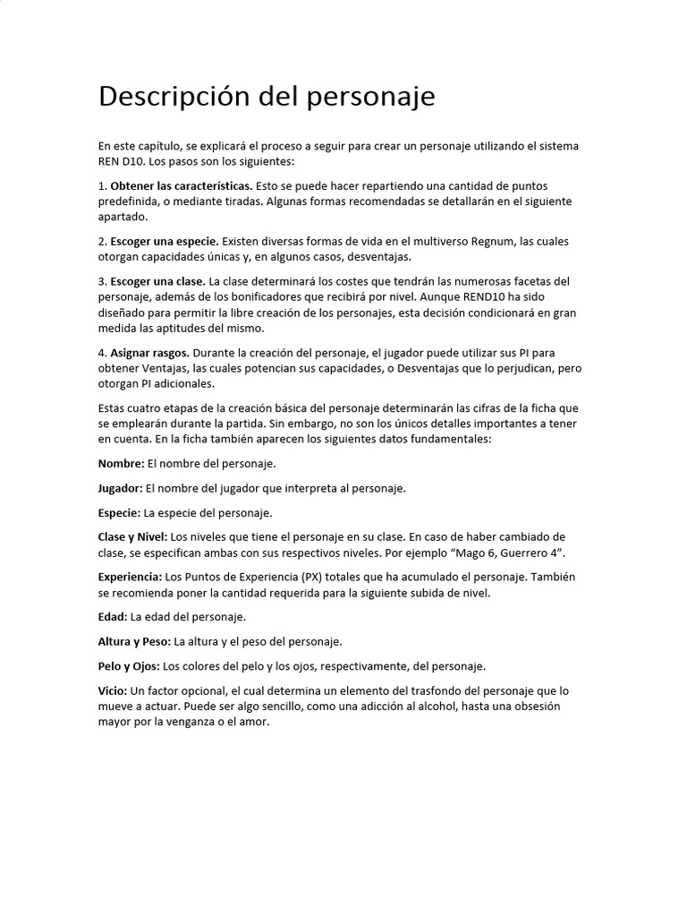 2 Descripcion Del Personaje | PDF | Mente | Inteligencia