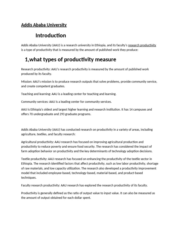 Addis Ababa Uni-WPS Office | PDF | Workforce Productivity | Economies