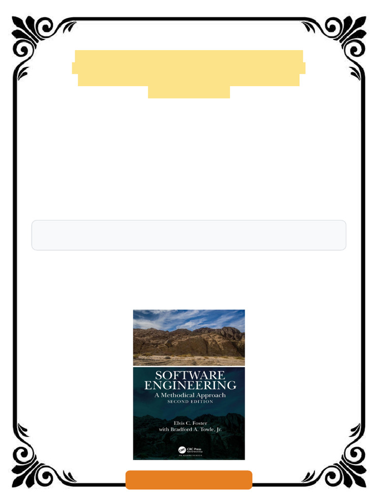 Software Engineering A Methodical Approach 2nd Edition by Elvis Foster, Bradford Towle ...