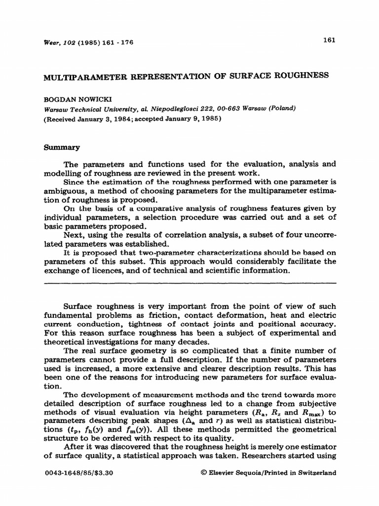 Multiparameter Surface Roughness Analysis | PDF | Surface Roughness