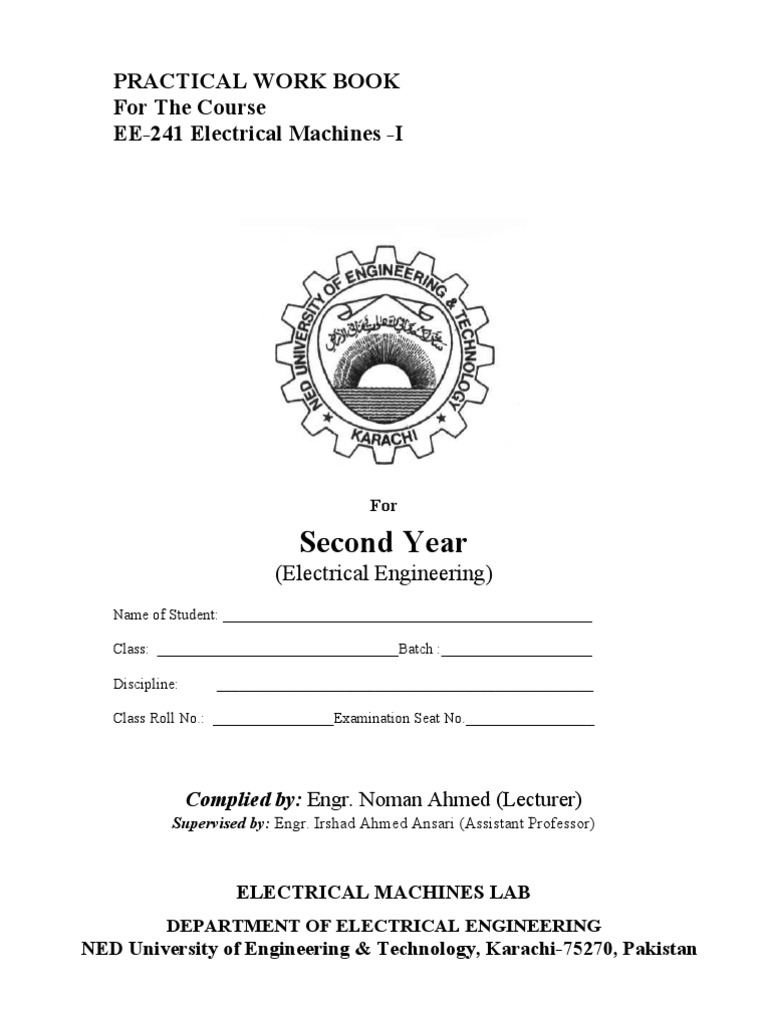 Electrical Machines Lab Manual | PDF | Transformer | Electric Generator