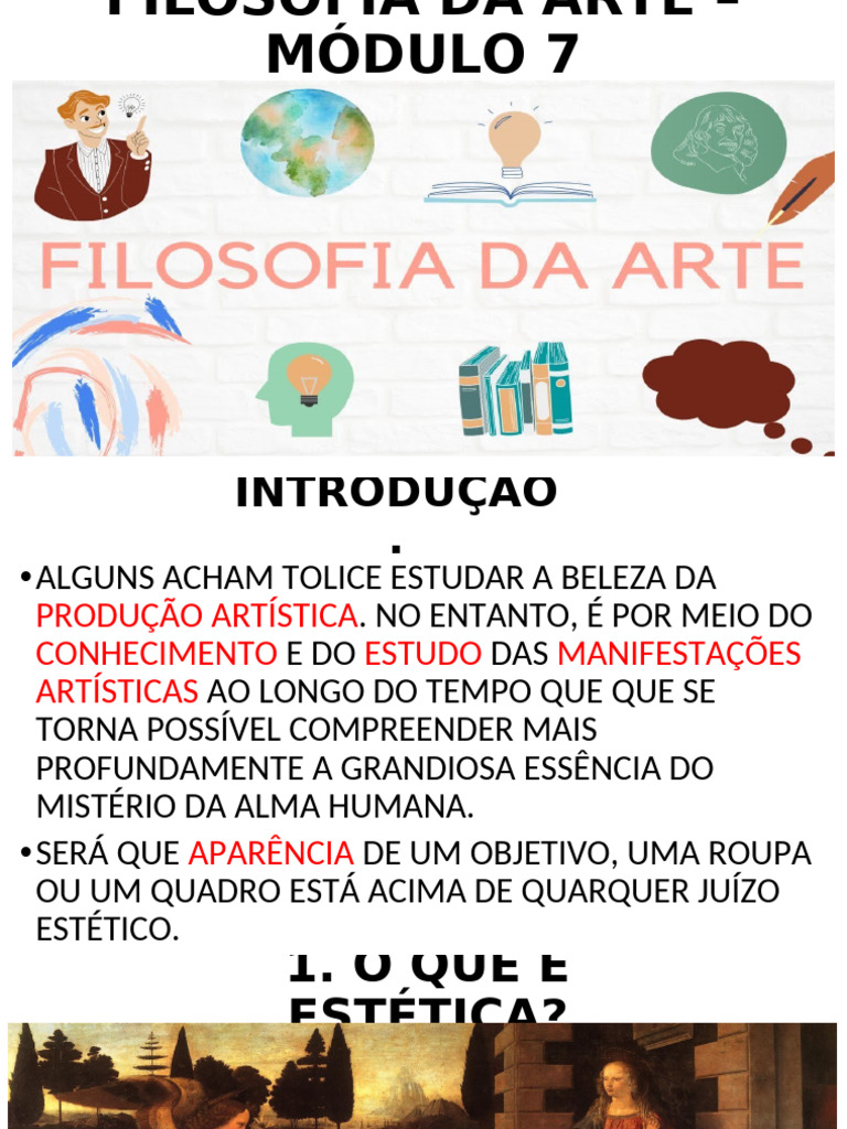 2º Ano EM - A Filosofia Da Arte | PDF | Beleza | Estética