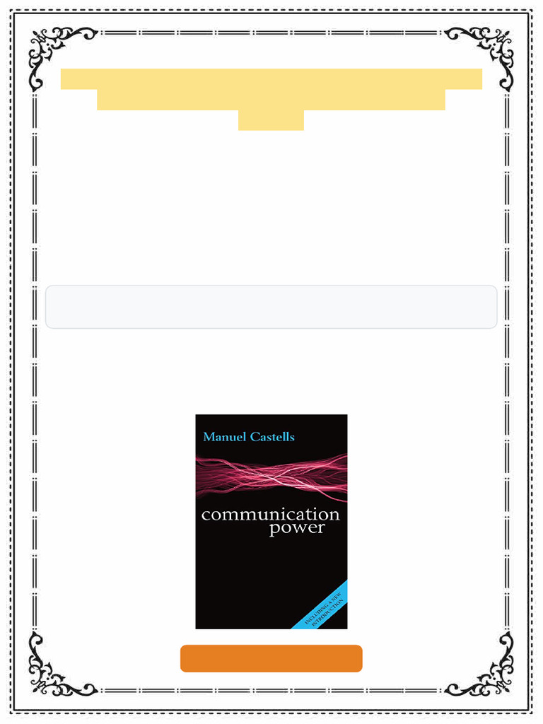 Communication Power 2nd Edition Manuel Castells Ebook New Digital File ...