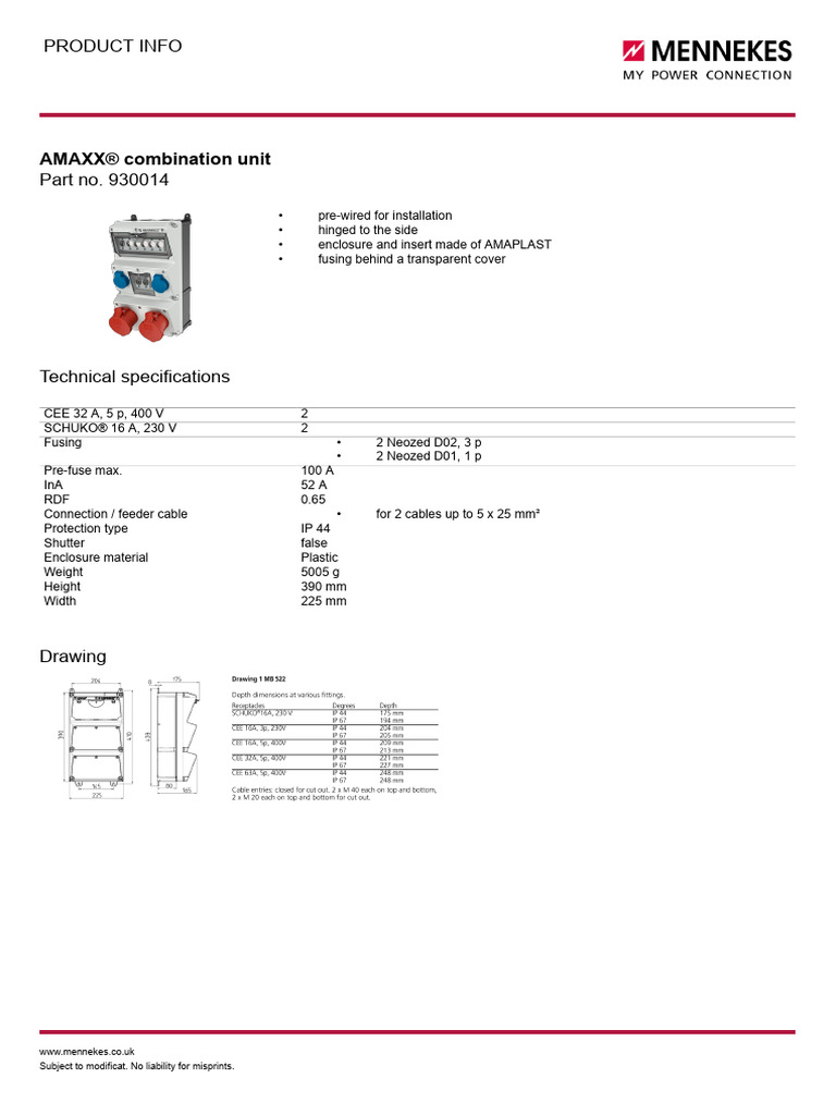 AMAXX® Combination Unit Specifications | PDF