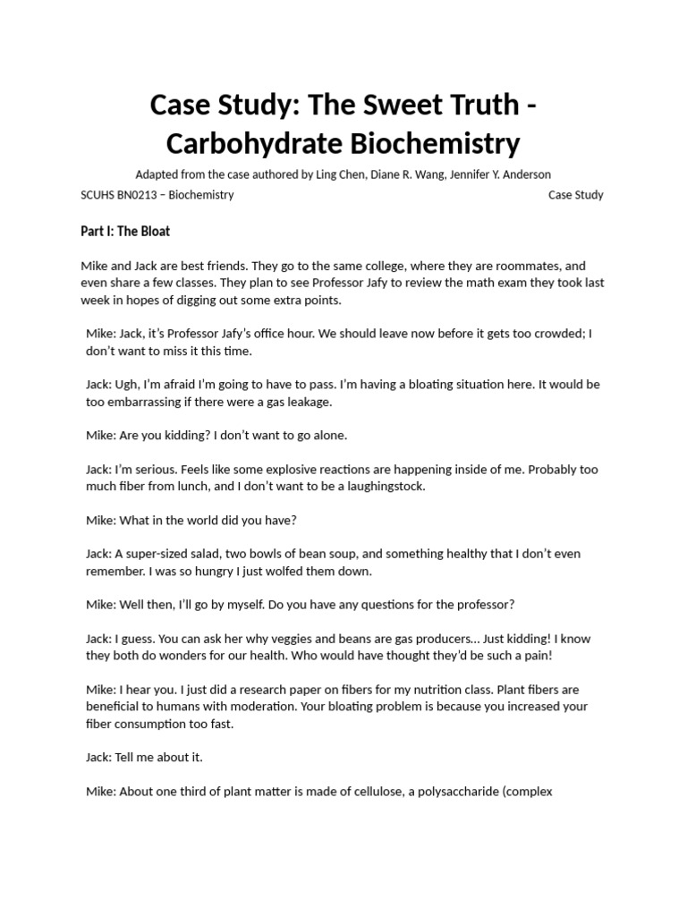 Case Study - Carbohydrates - Part I | PDF | Polysaccharide | Glucose