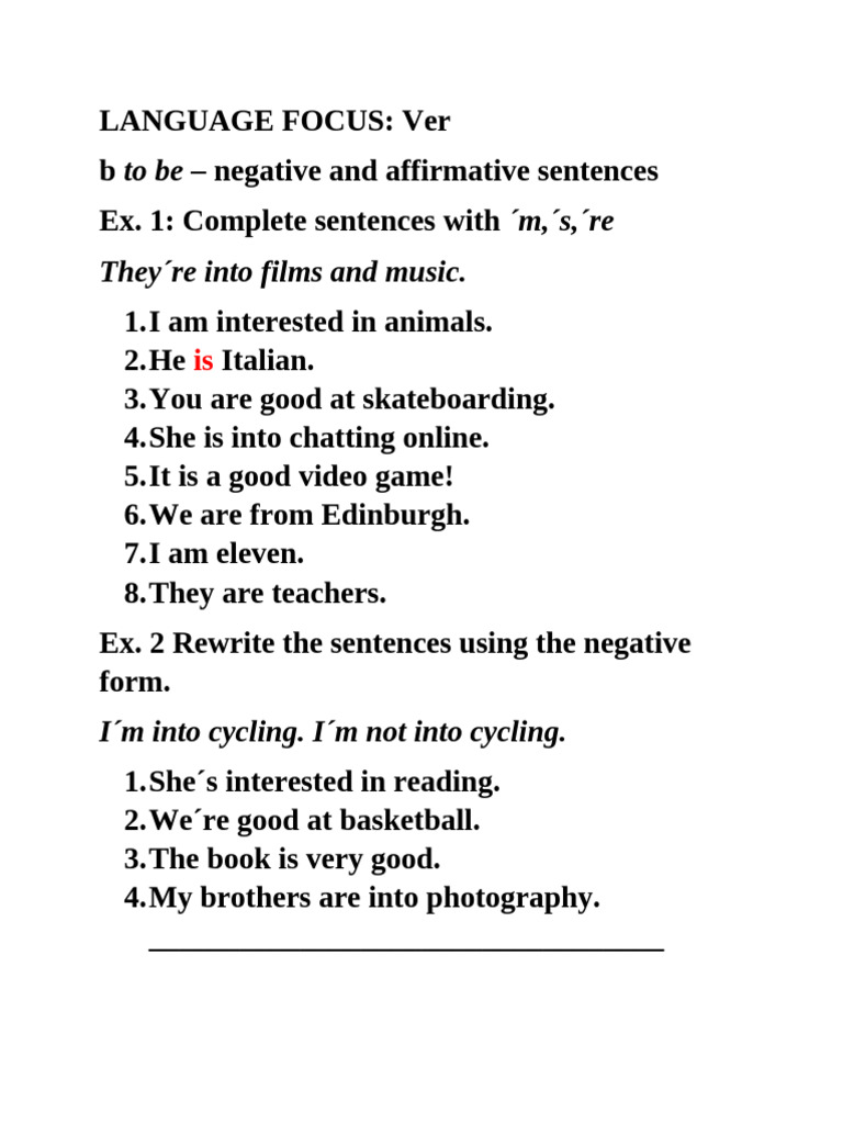 English File Verb To Be Negative Sentences Pronoun CLT Communicative ...