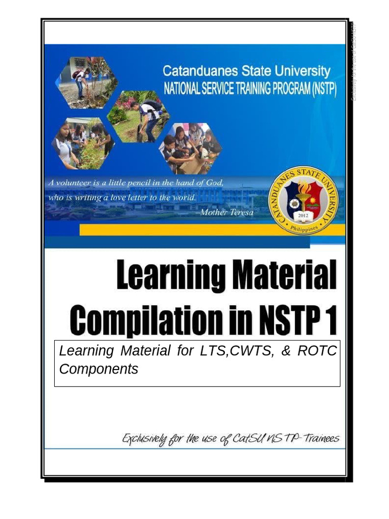 NSTP 1 Learning Material Overview | PDF | Survey Methodology | Community