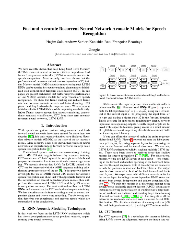 Fast and Accurate Recurrent Neural Network Acoustic Models For Speech ...