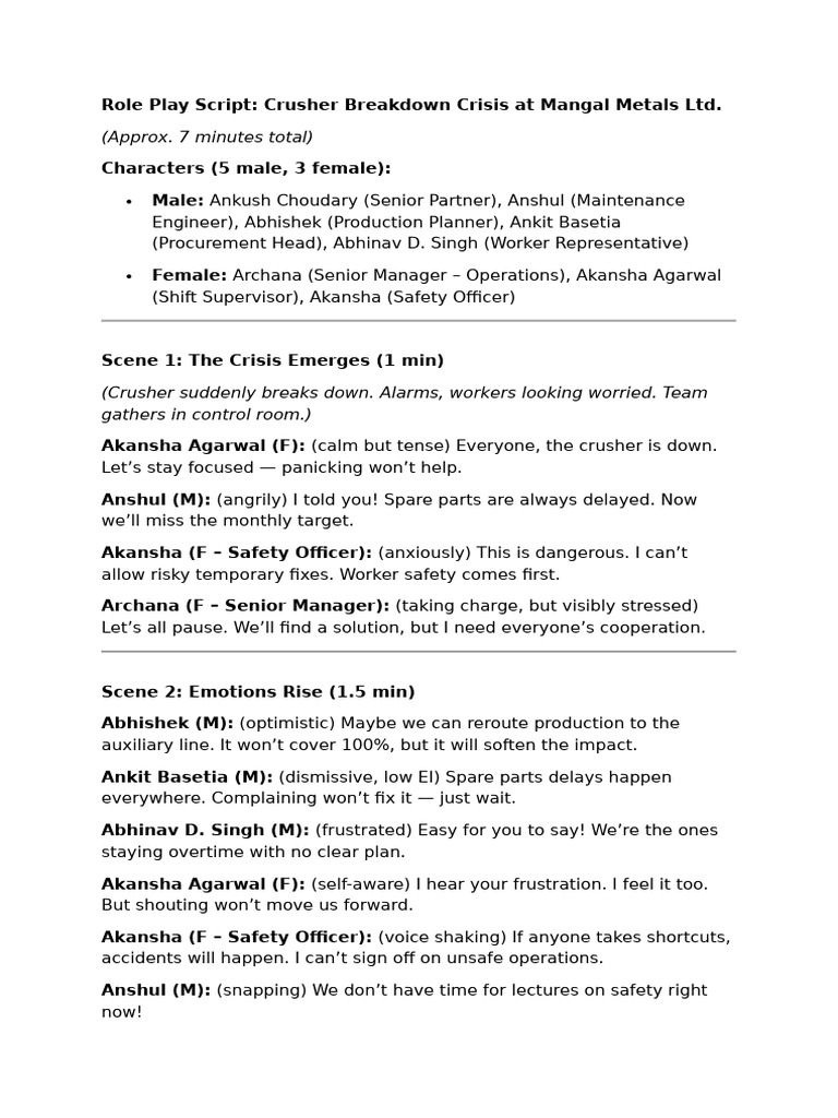 Role Play Script IBo Assignment | PDF