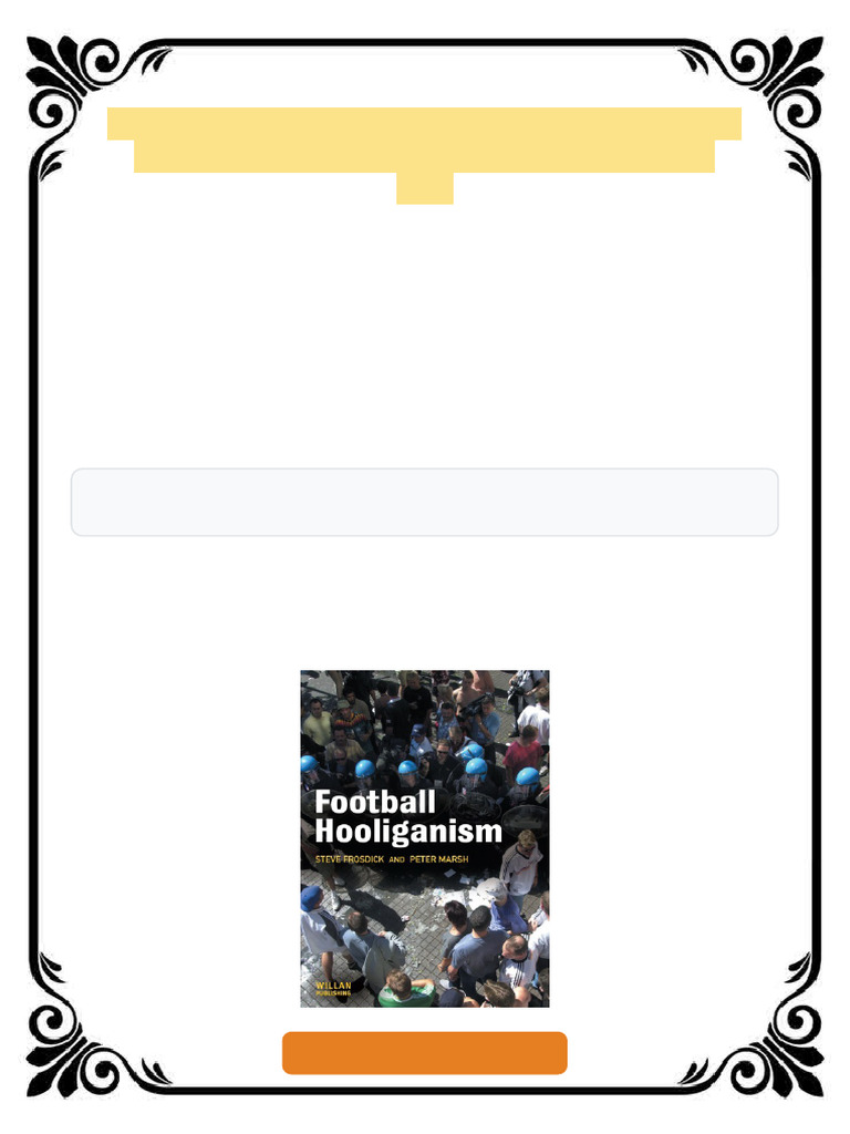 Football Hooliganism 1st Edition Steve Frosdick ebook accessible ...
