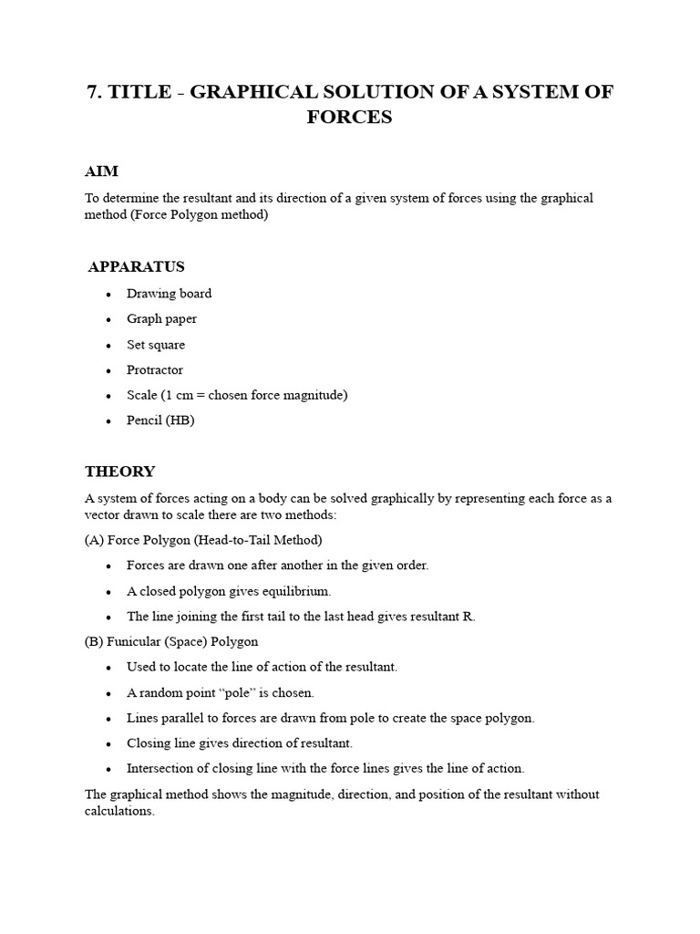 Graphical Force System Analysis | PDF