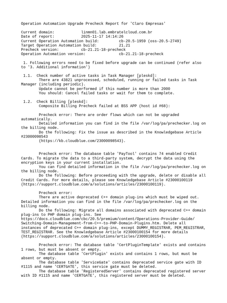 Embratel STG Precheck 20251117 | PDF | Encryption | Computing