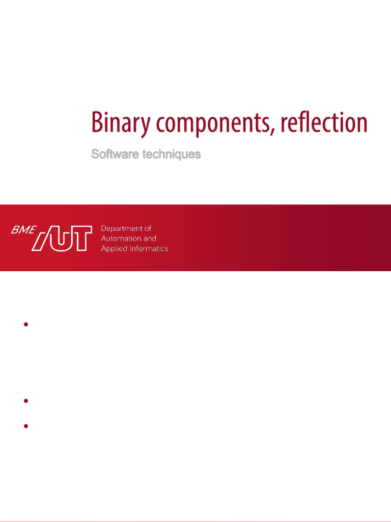 Lecture 13 - Binary Components and Reflection | PDF | Library ...