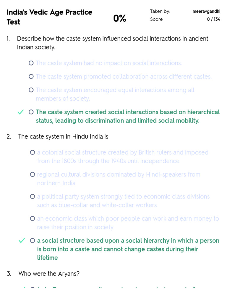 Vedic Age: Caste System Insights | PDF | Caste | Vedas